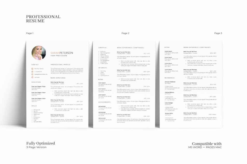 Teacher Resume Template with Photo – MasterBundles