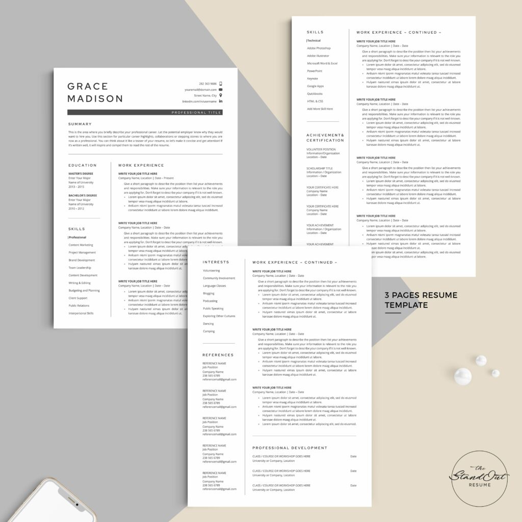 Resume/CV Template - GRACE – MasterBundles