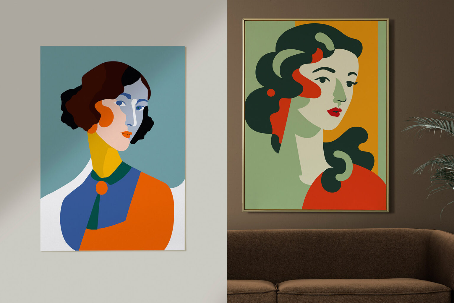 Modern Woman Art Print Matisee Style - MasterBundles