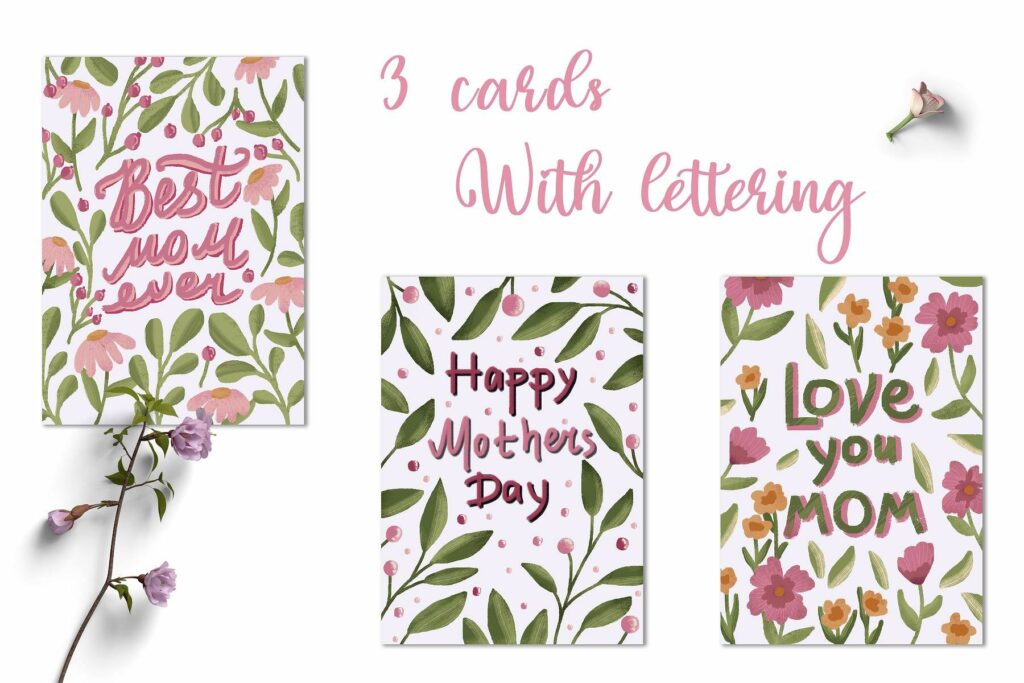Mothers Day Floral Card Printable - MasterBundles