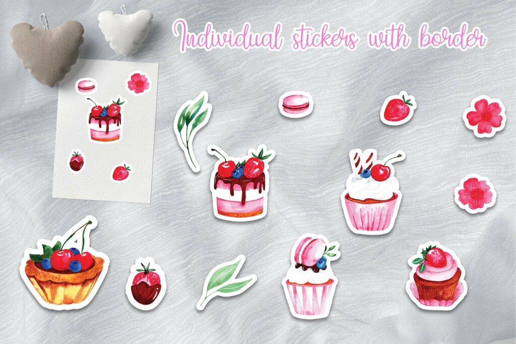 Pastry Cupcakes Sticker Pack - MasterBundles