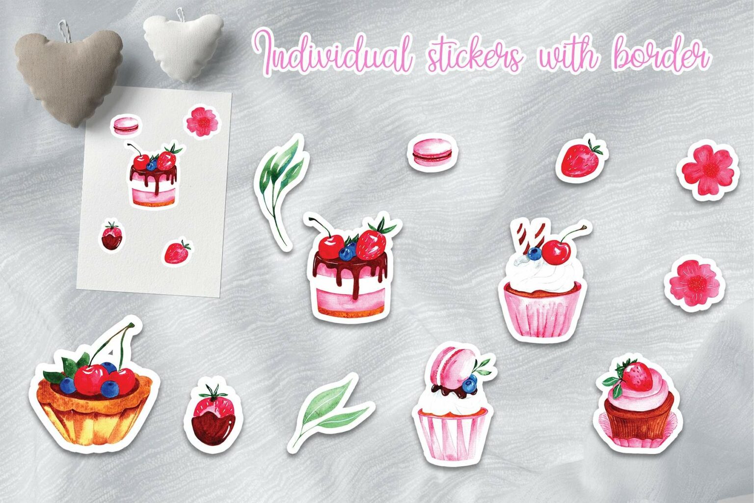Pastry Cupcakes Sticker Pack - MasterBundles