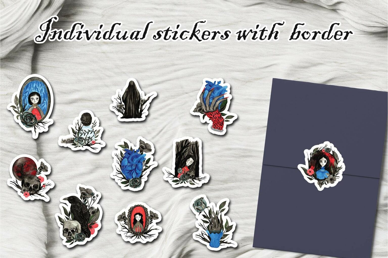 Gothic Illustration Stickers - MasterBundles