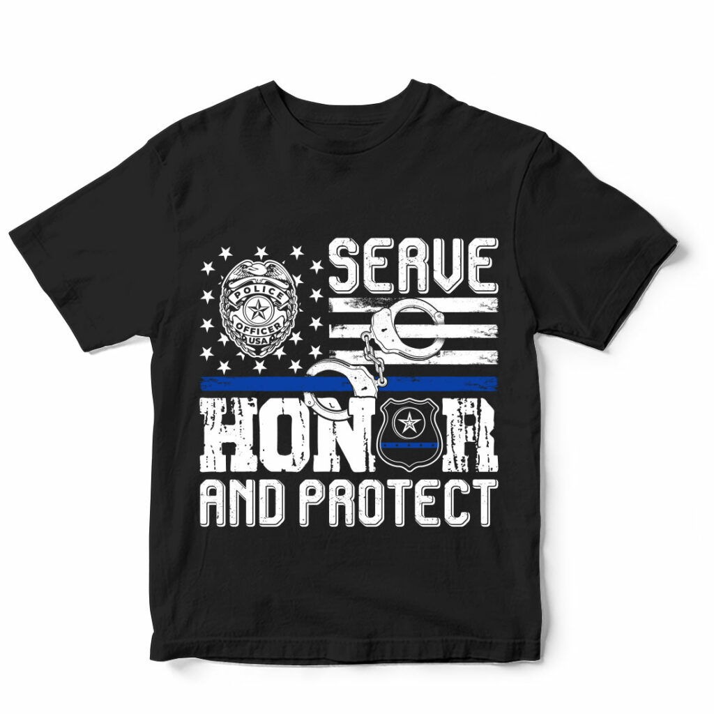 American Police Officer T-shirt Designs Bundle