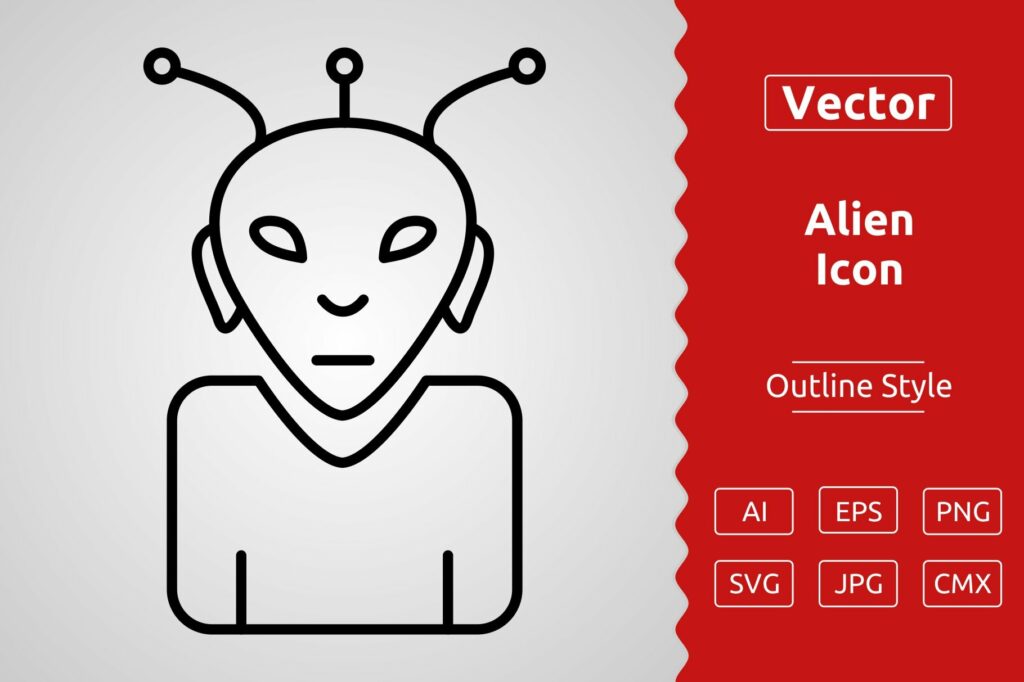 Vector Alien Outline Icon Design – MasterBundles