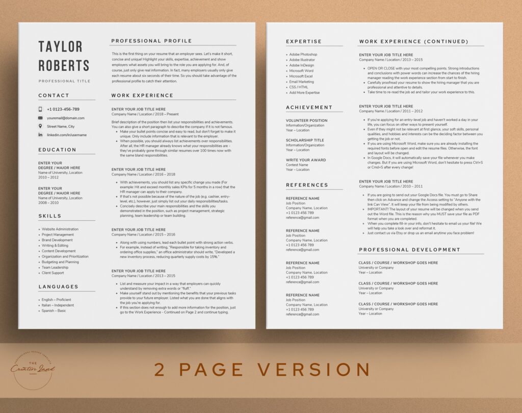 Resume/CV - The Taylor – MasterBundles