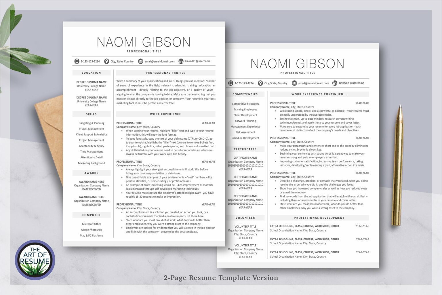 Best Resume CV Template | Mac & PC – MasterBundles