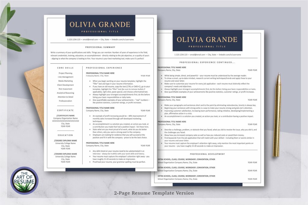 Editable Resume CV Template Design – MasterBundles