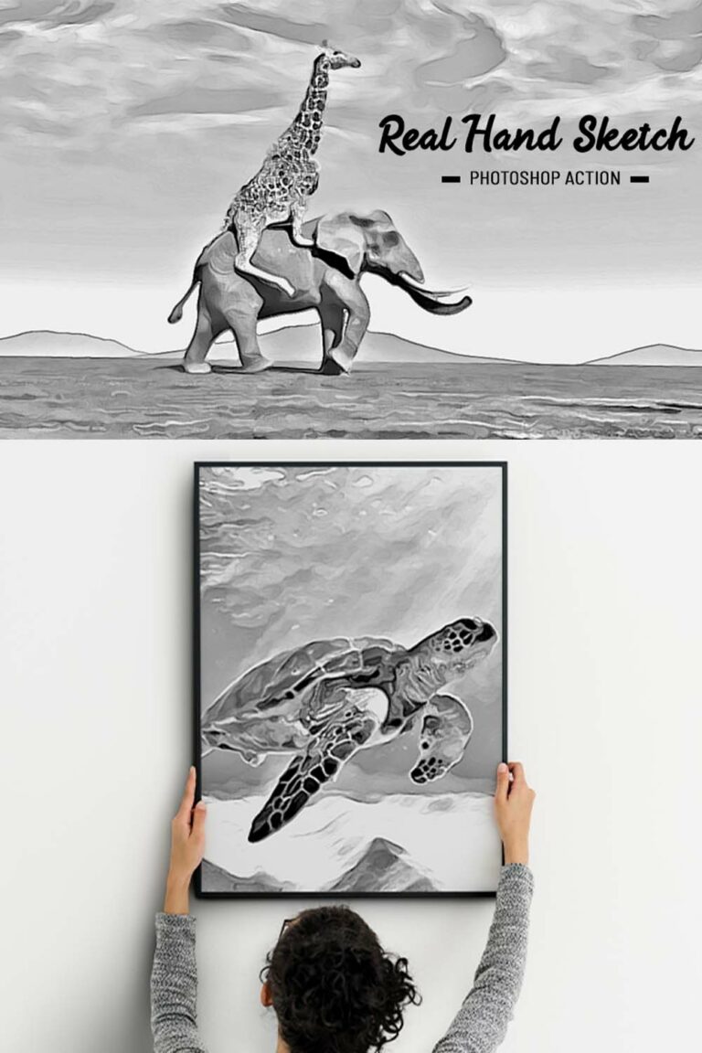 Real Hand Sketch Photoshop Action - MasterBundles