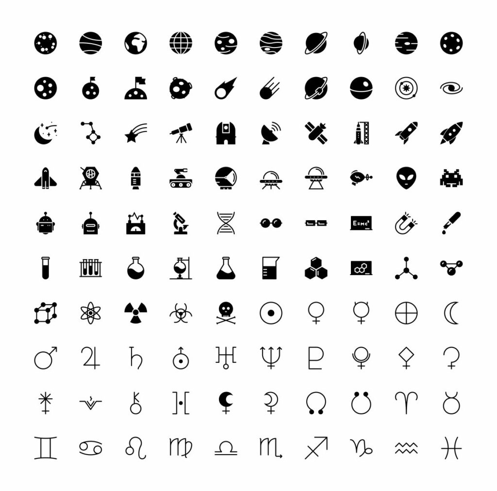 The Space & Science Icons 100 – MasterBundles