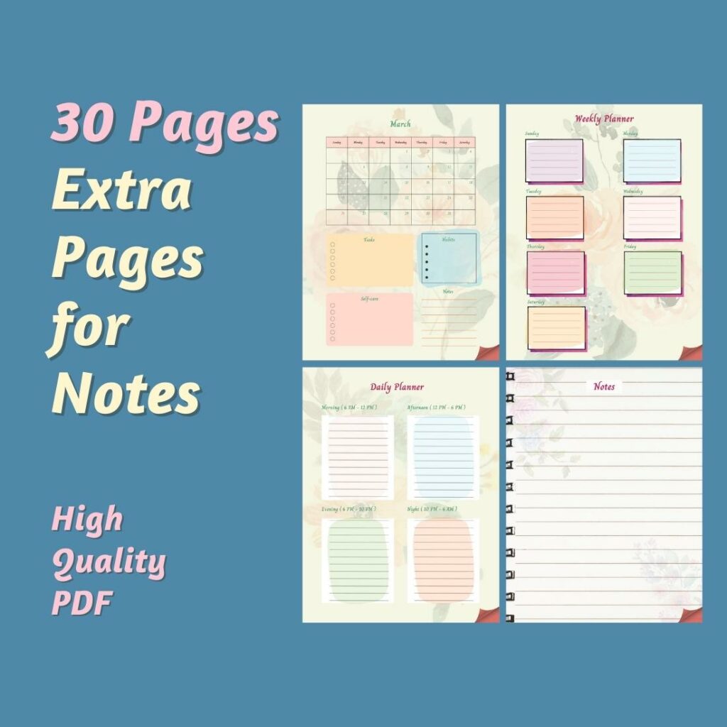 Printable Monthly Planner 2023 - Minimalist Floral Design - MasterBundles