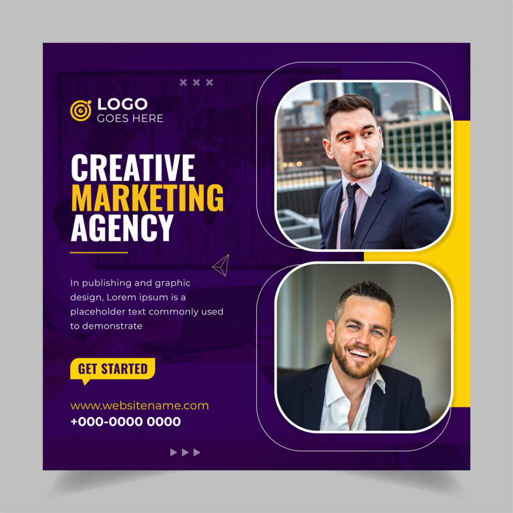 social media post for marketing agency design - MasterBundles