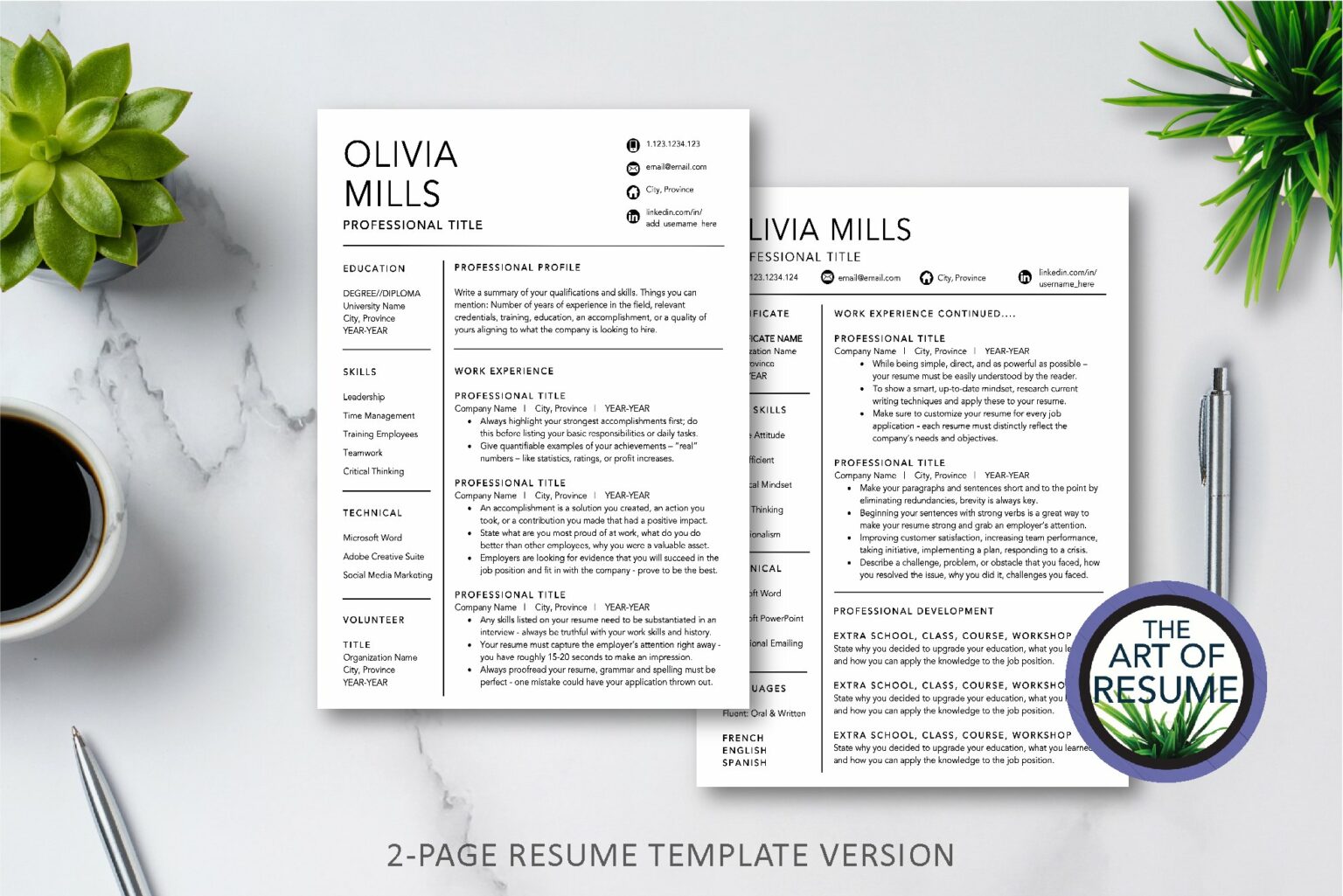 Clean Resume CV Template Bundle – MasterBundles