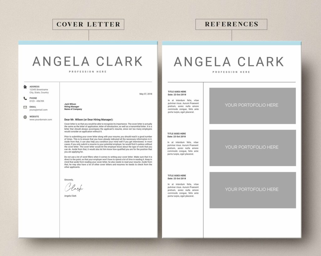 Word Resume 2 Pages & Cover Letter – MasterBundles