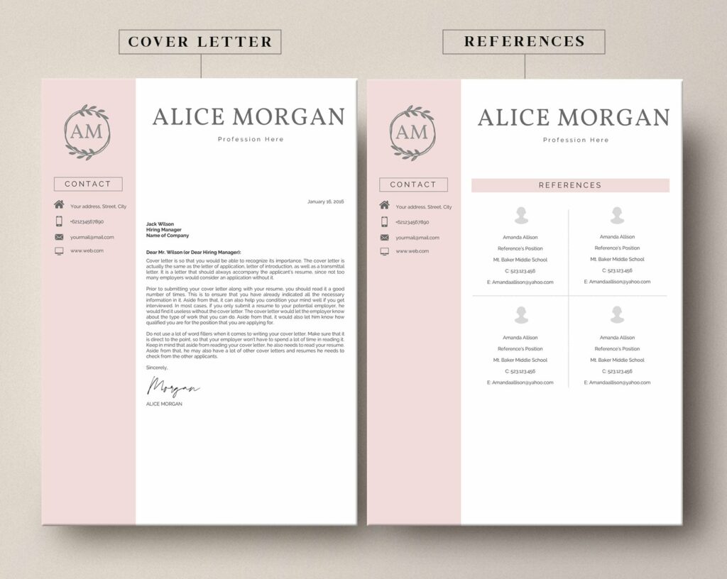 2 Pages Word Resume Template – MasterBundles
