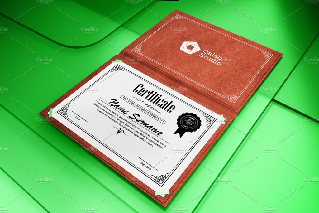 Certificate On Glass Mockup – MasterBundles