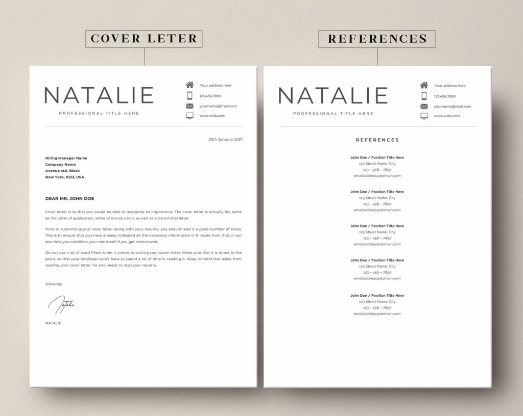 Resume Template 5 Pages/CV – MasterBundles
