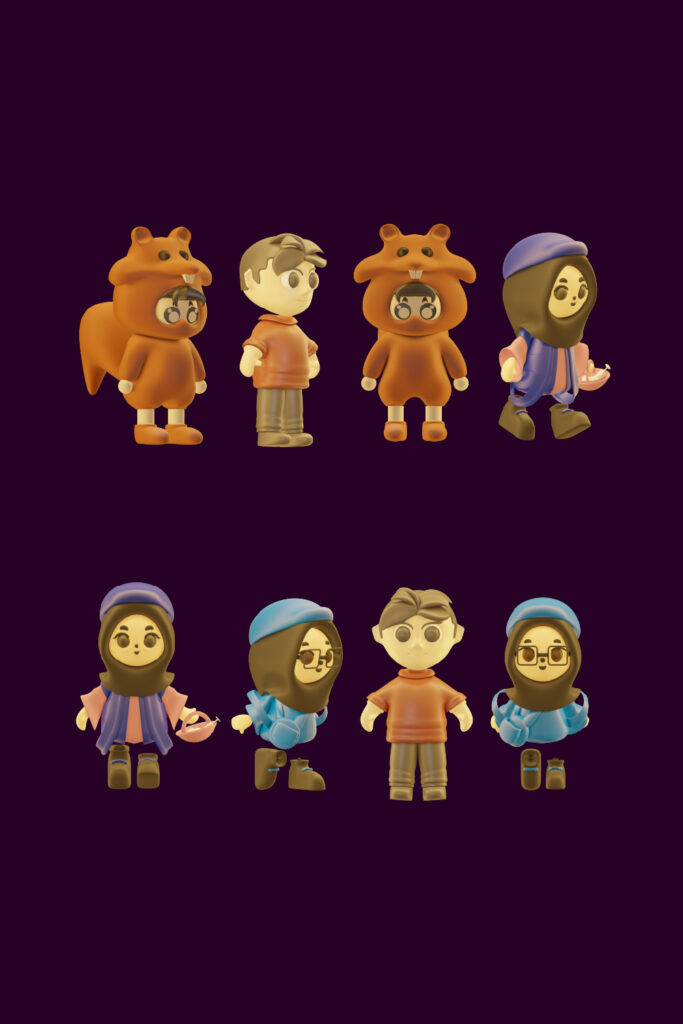 3d chibi caracter render lowpoly for your artwork - MasterBundles