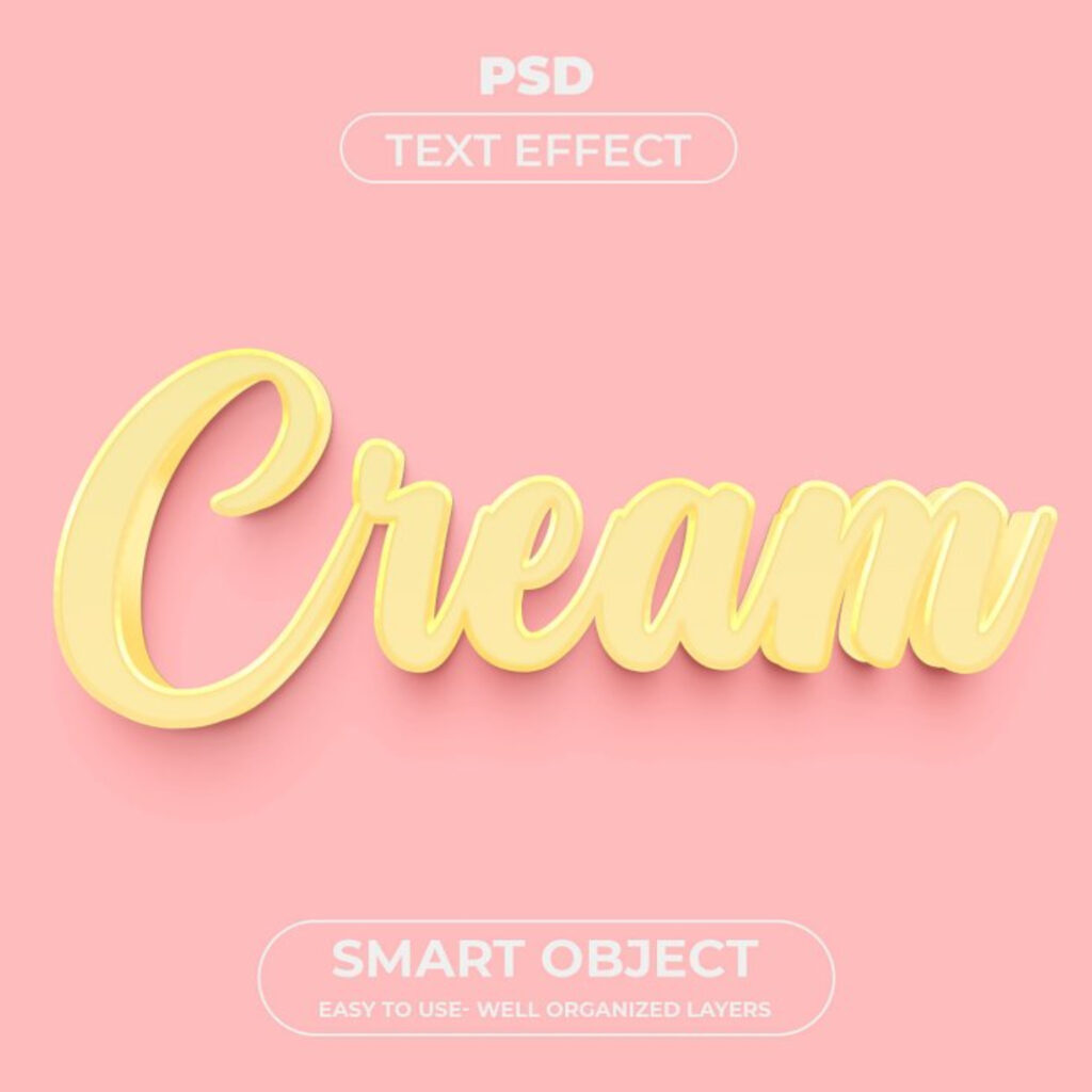 3D Cream Text Effect - Editable Text – MasterBundles
