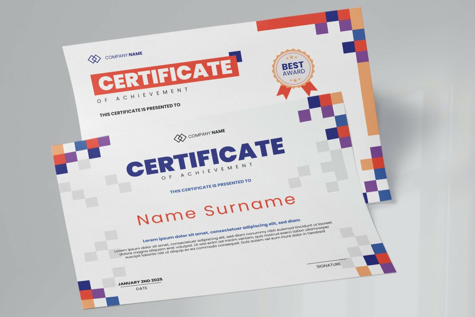 Double Version Certificate Template – MasterBundles