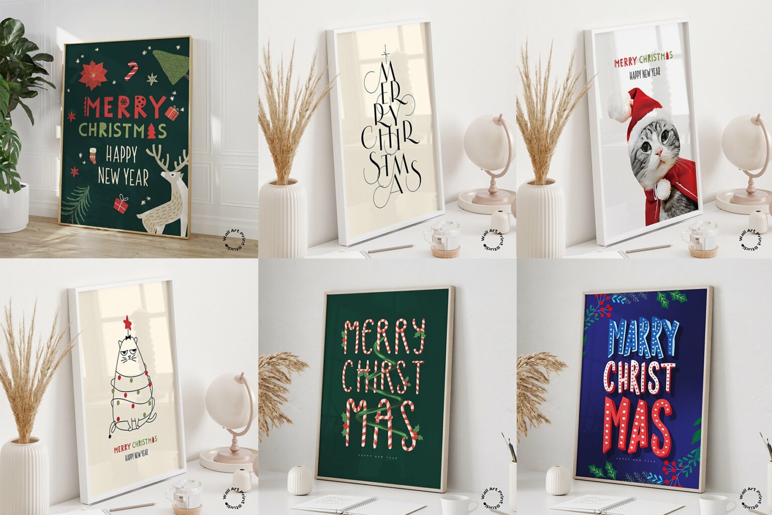 Merry Christmas Posters & Postcards – MasterBundles