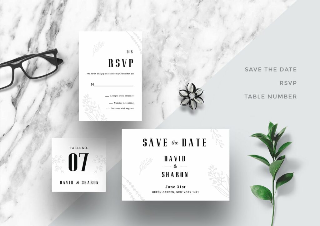 Minimal Wedding Invitation Suite – MasterBundles