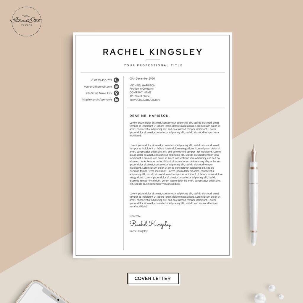 Resume/CV Template - RACHEL – MasterBundles