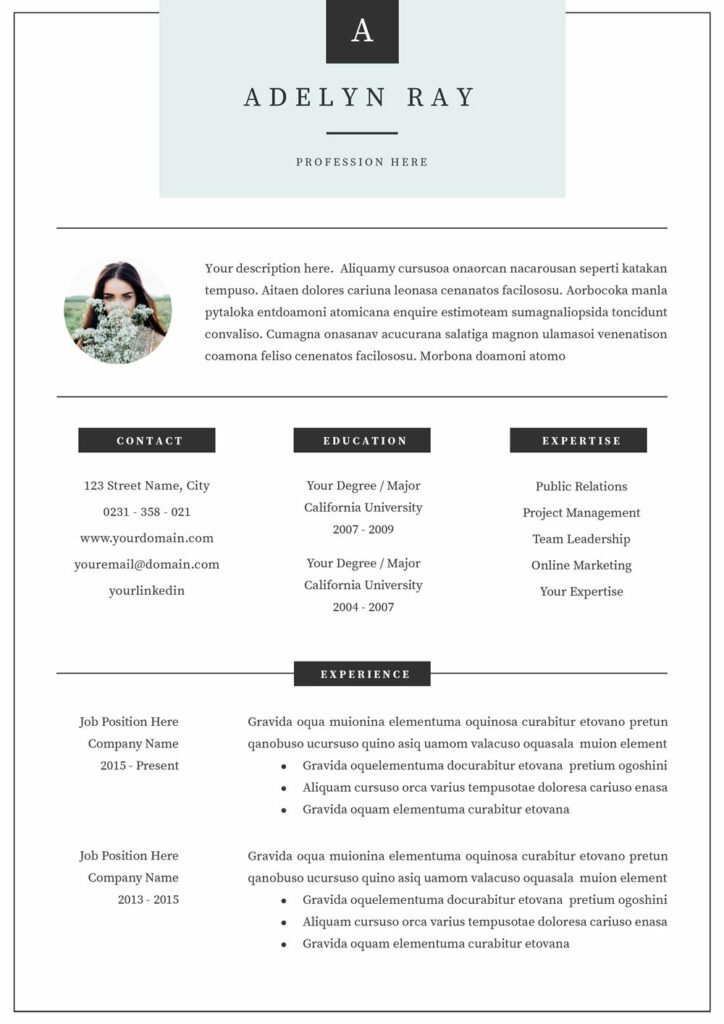Finance Skills Professional Resume / CV Template – MasterBundles