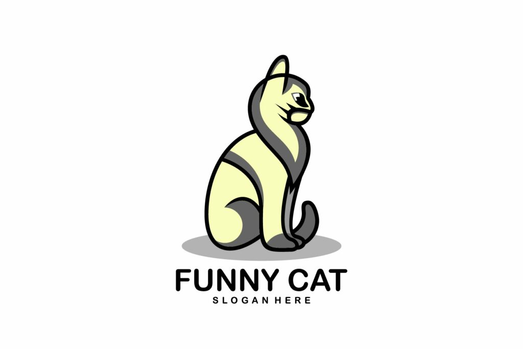 premium design funny cat logo color – MasterBundles
