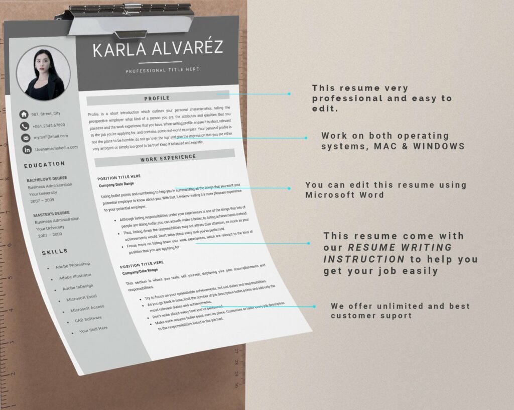 Professional CV Template 4 Pages – MasterBundles