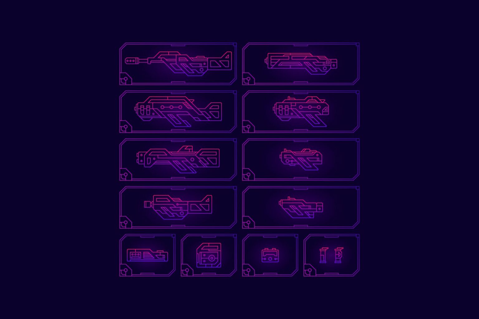 Cyberpunk Outline Weapon Set – MasterBundles