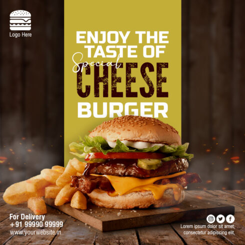 Food or Restaurant social media post PSD Templates - MasterBundles