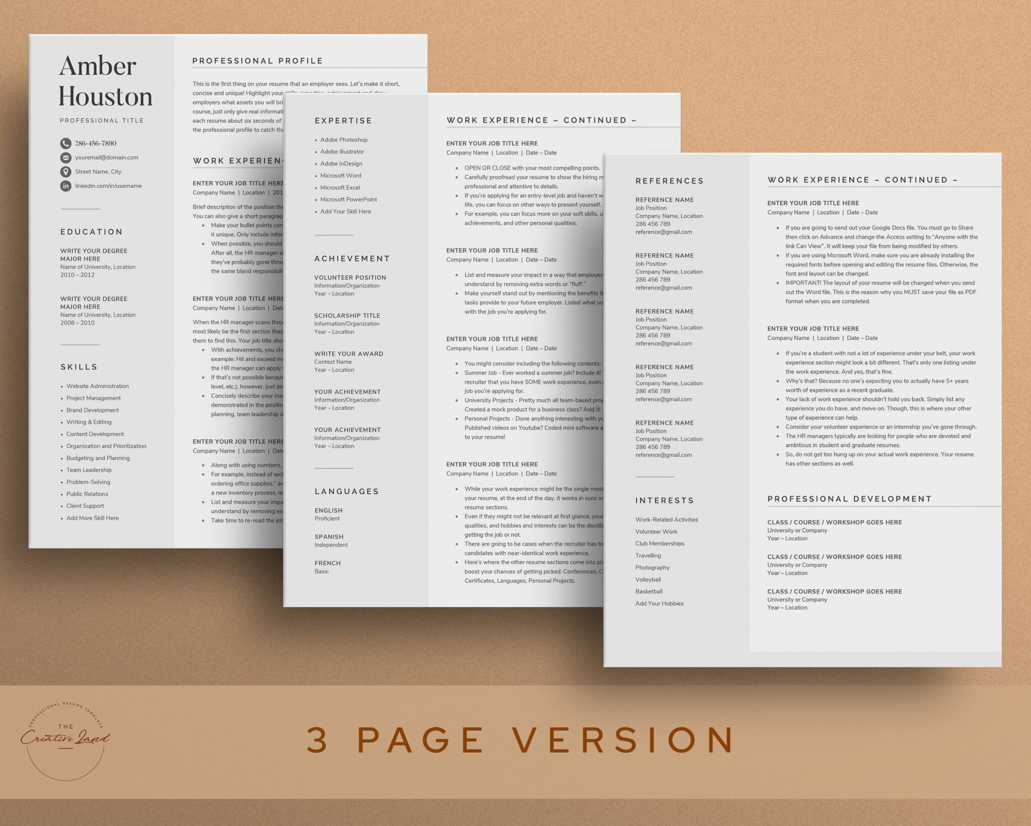 Resume/CV - The Amber – MasterBundles
