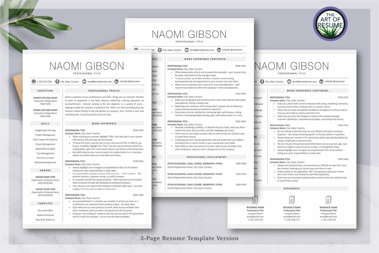 Best Resume CV Template | Mac & PC – MasterBundles