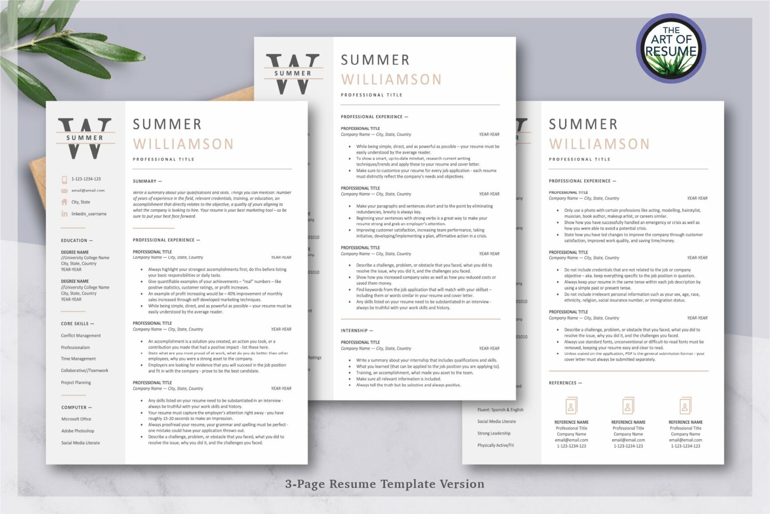 Modern Resume Template | CV Design – MasterBundles