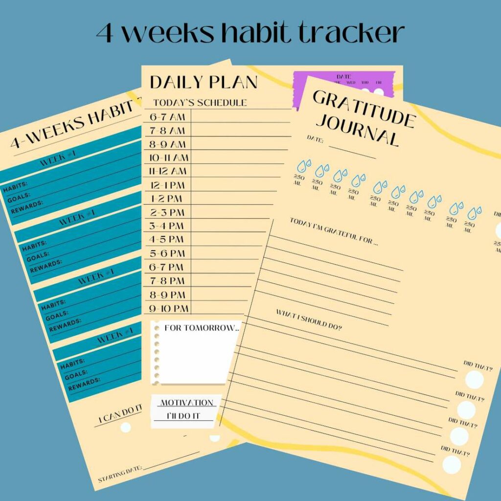 4-weeks habit tracker bundle