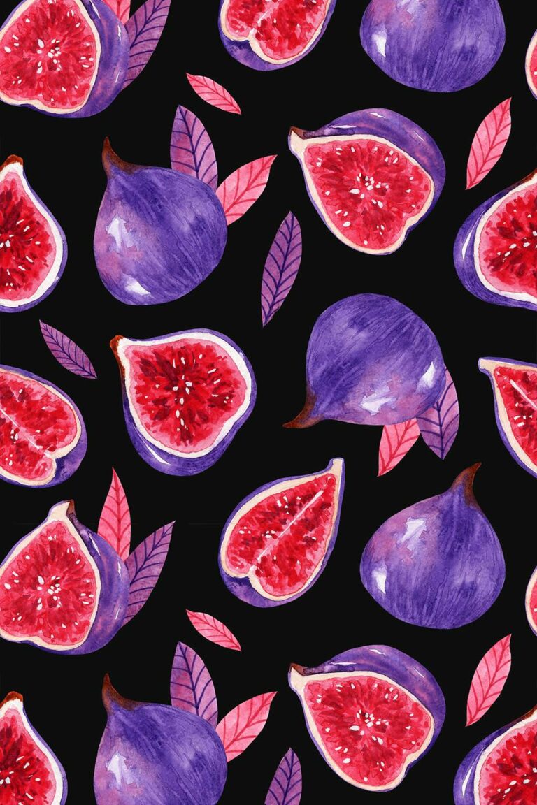 Watercolor Fig Fruit Pattern and Clipart - MasterBundles