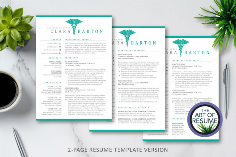 Nurse Resume Template Medical CV EMT – MasterBundles
