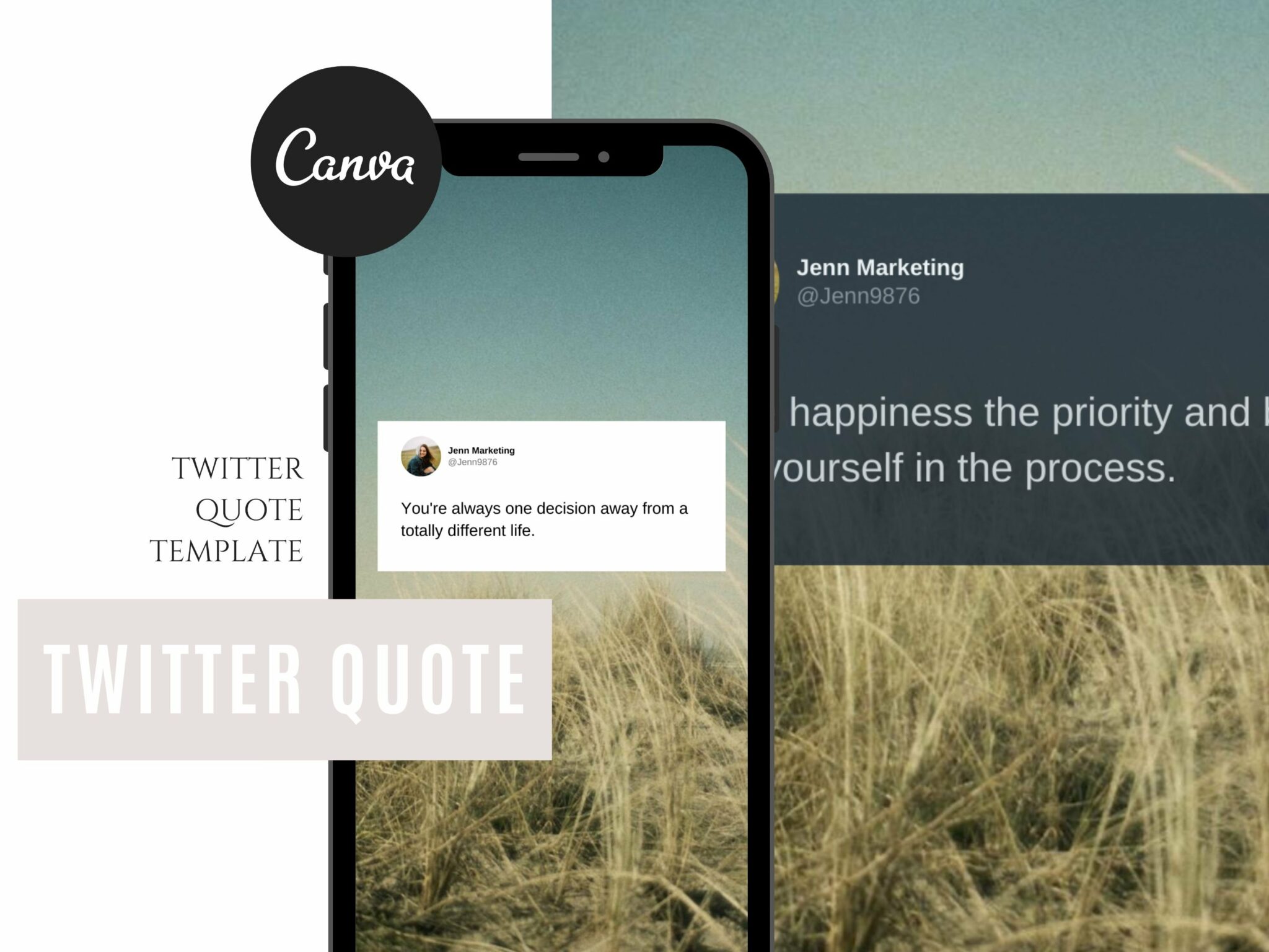 Twitter Quote Template For Canva – MasterBundles