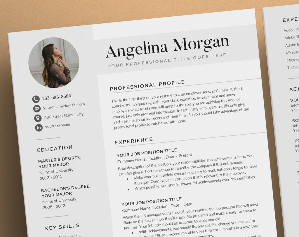Project Manager Assistant Resume/CV - The Angel – MasterBundles