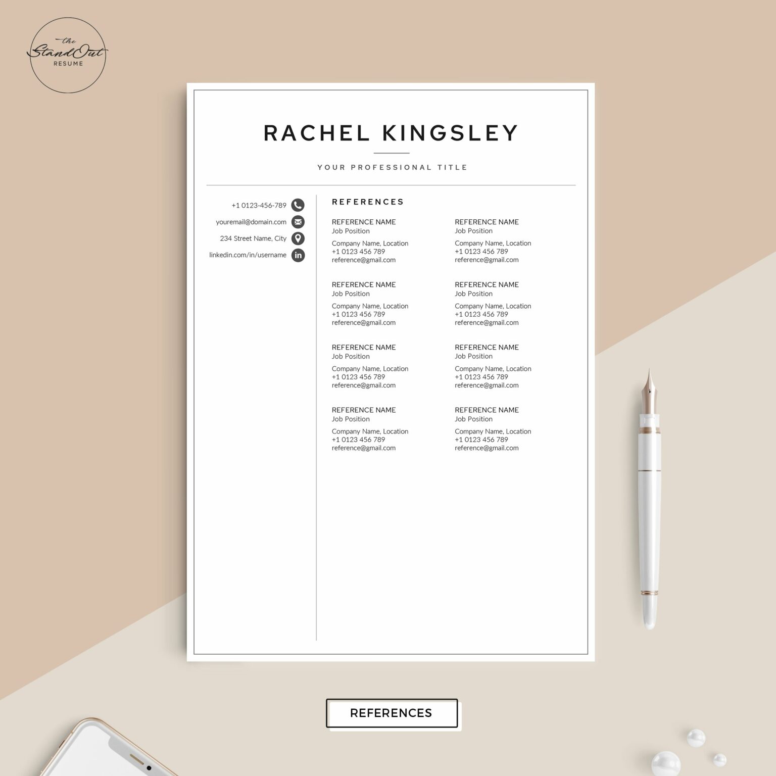Resume/CV Template - RACHEL – MasterBundles