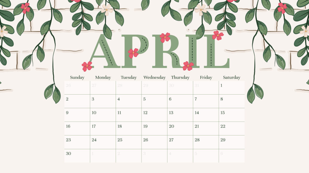 Free April Calendar – MasterBundles