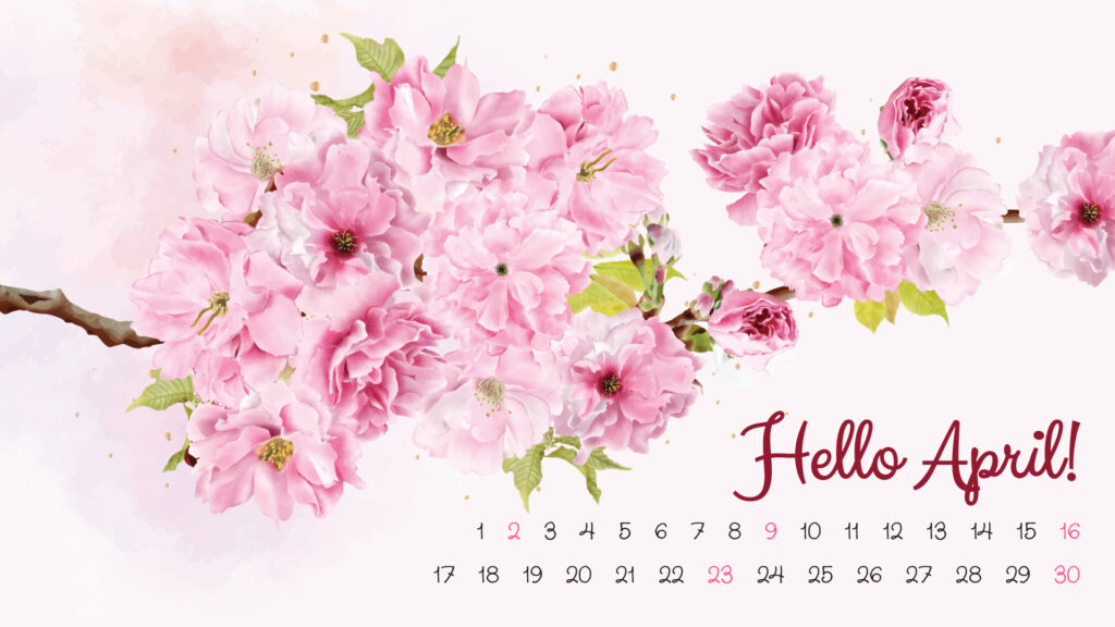 Free Sakura April Calendar – MasterBundles