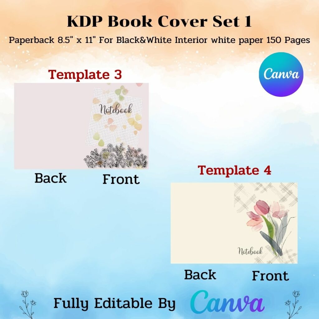 KDP Book Cover Set Canva Template – Paperback - MasterBundles