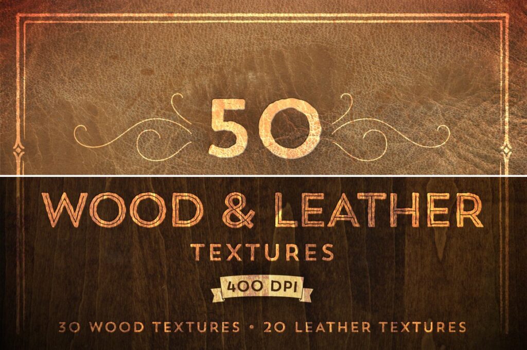 50 Wood & Leather Textures – MasterBundles