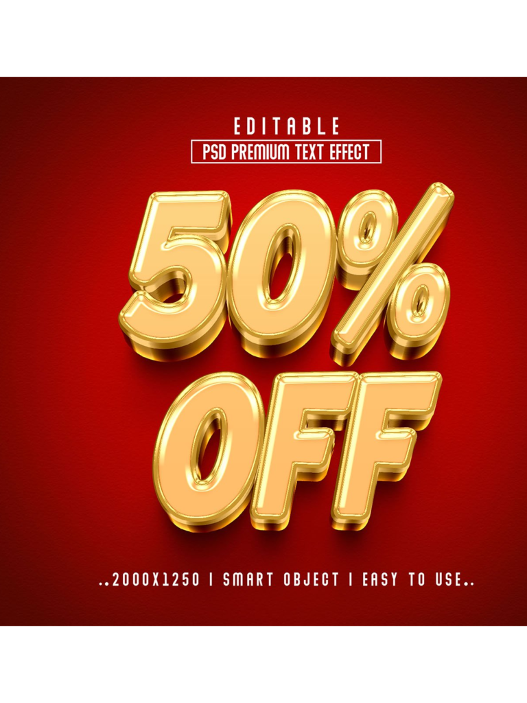 50% Off 3D Text Effect Style – MasterBundles