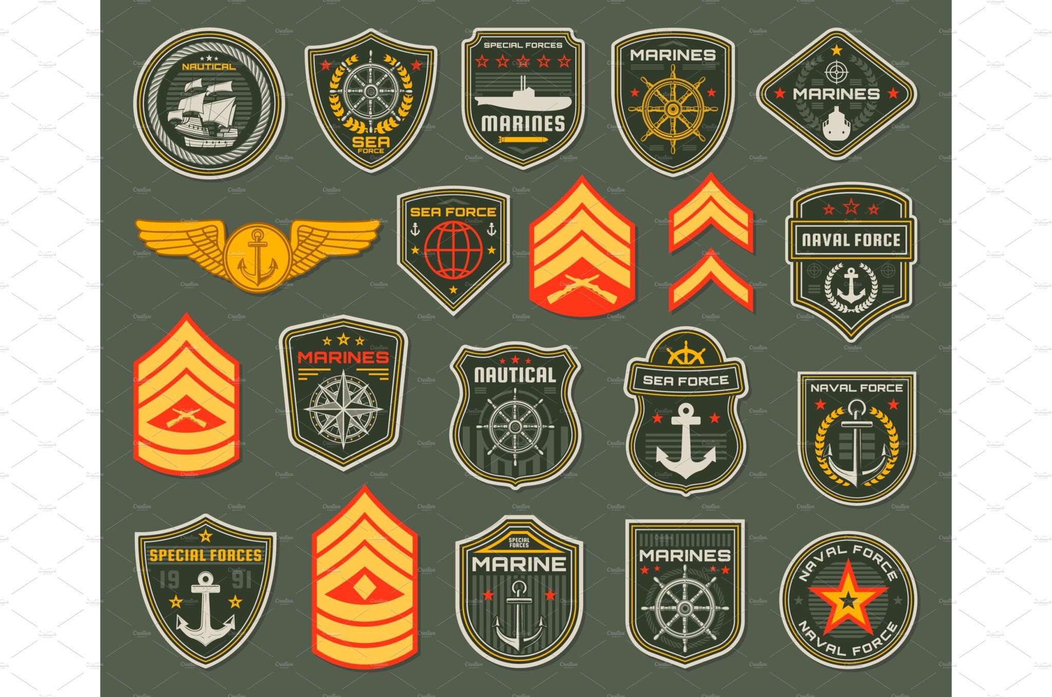 Army naval forces chevrons – MasterBundles