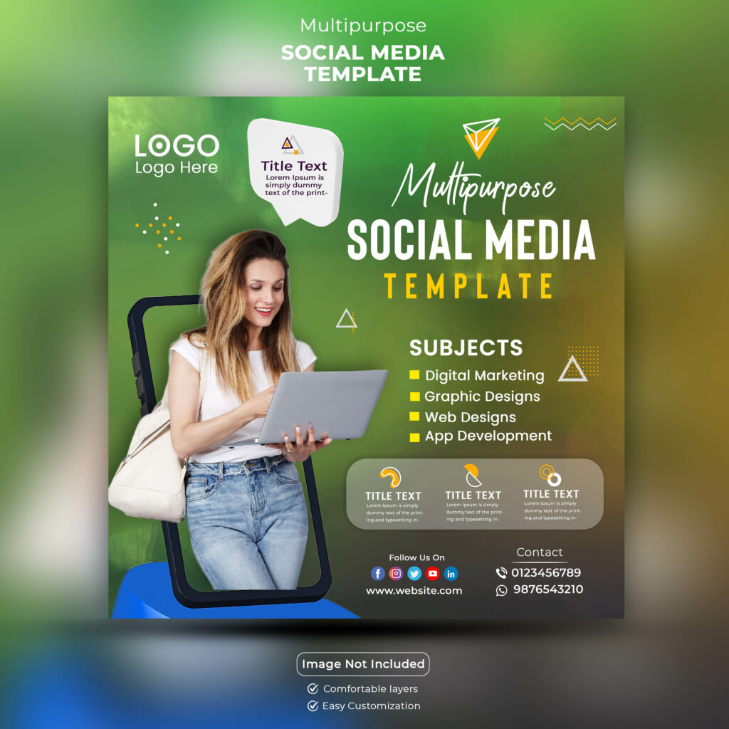 Multipurpose Social Media Post Template - MasterBundles