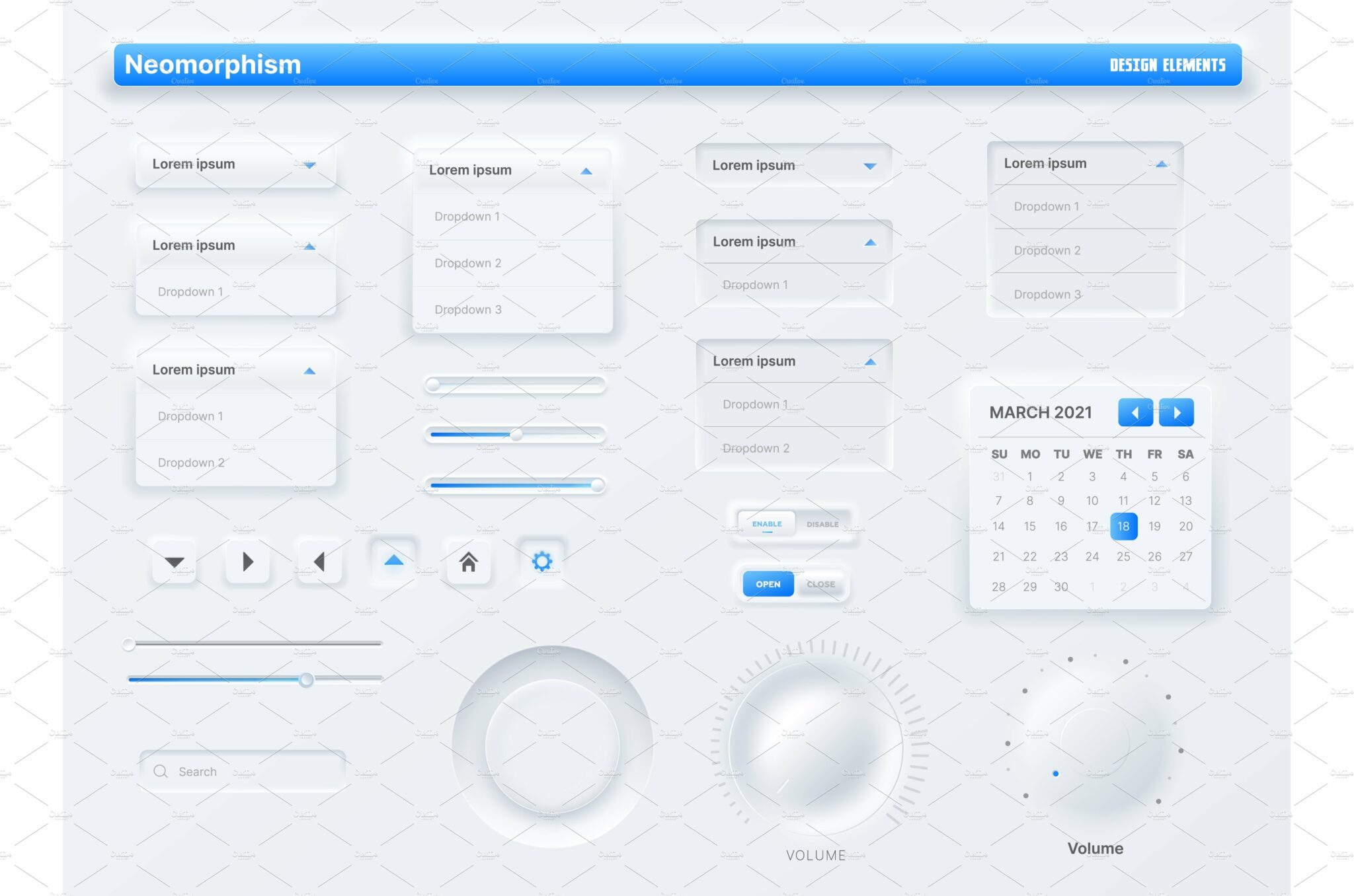 Neumorphic UI user interface buttons – MasterBundles