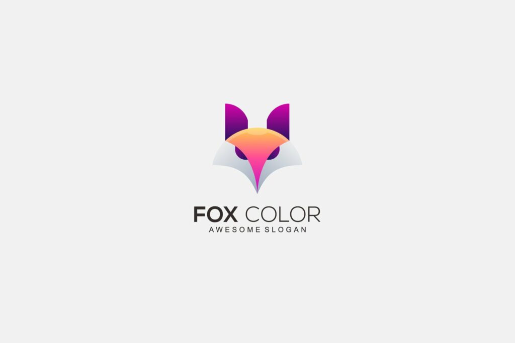 fox head logo colorful design templa – MasterBundles
